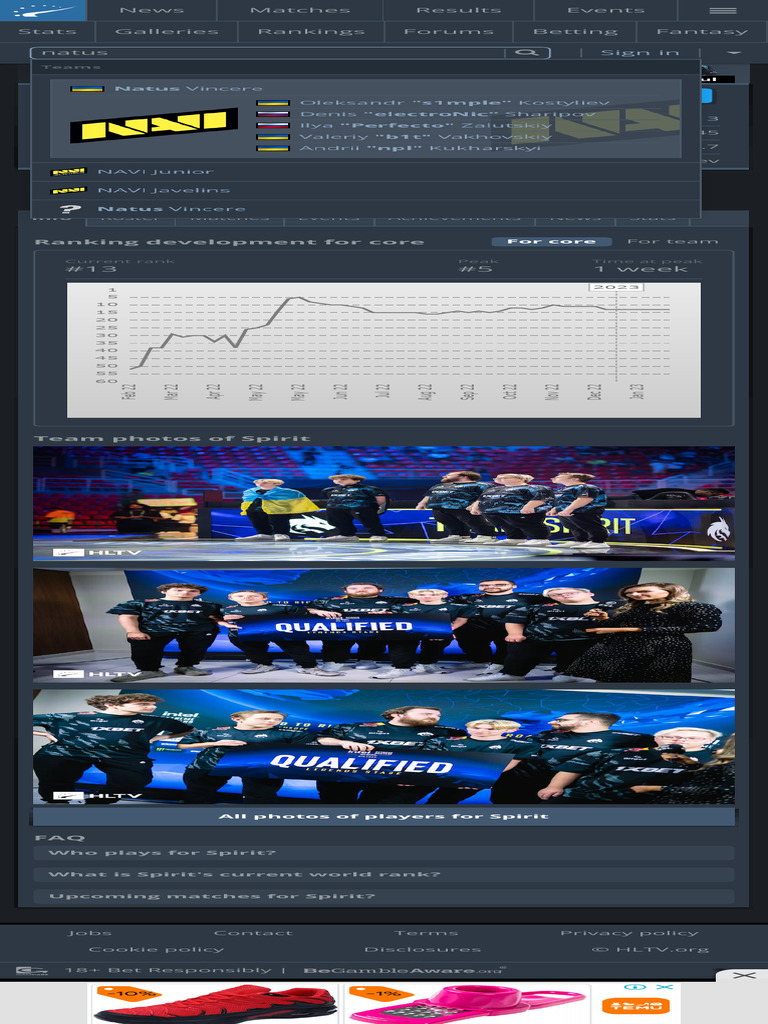 Team Spirit Player Roster & Rankings | PDF