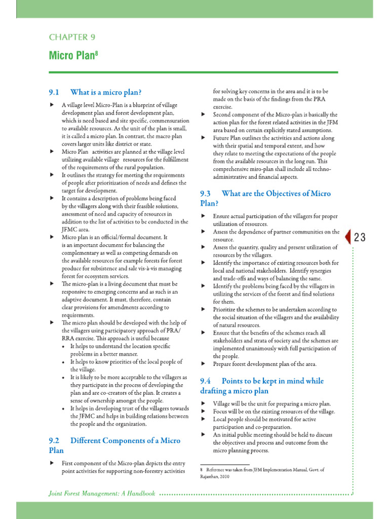 Microplan in JFM | PDF | Social Science | Technology & Engineering