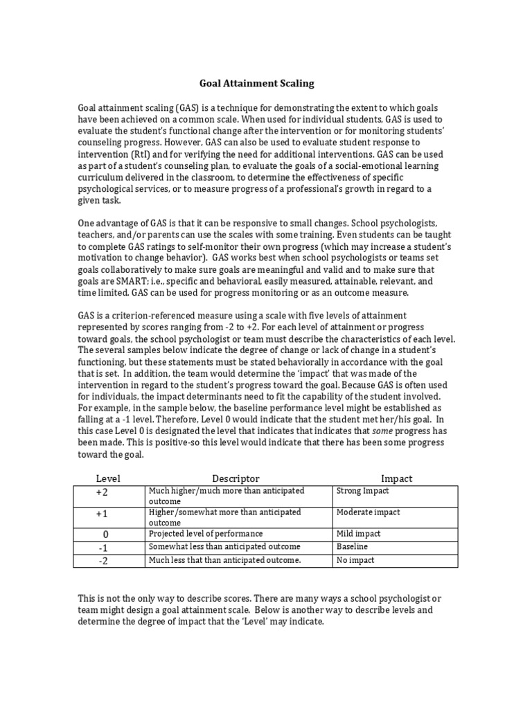 DDM-Goal Attainment Scaling | PDF | Goal | Teachers