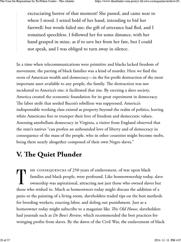 The Case For Reparations by Ta-Nehisi Coates - The Atlantic | PDF ...