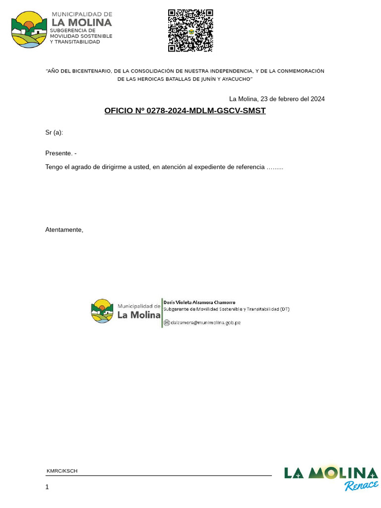 Oficio #0278-2024-MDLM-GSCV-SMST | PDF