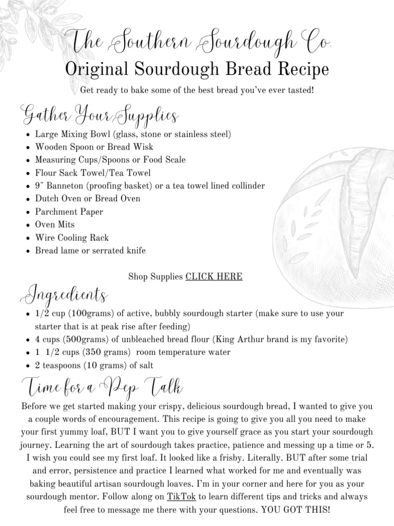Southern Sourdough Co. Bread Recipe | PDF | Breads | Sourdough