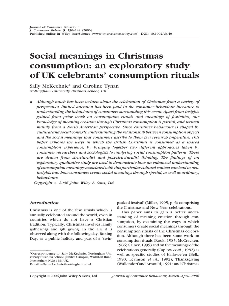 UK Christmas Consumption Rituals Analysis | PDF | Christmas | Consumer ...