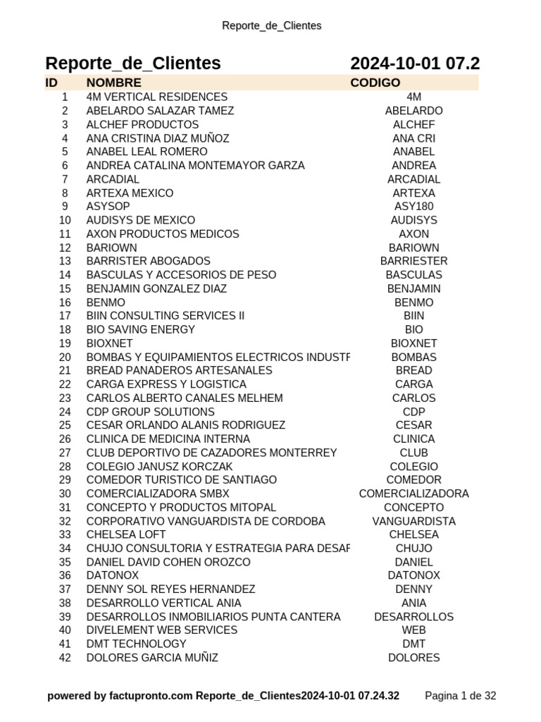 Reporte - de - Clientes - 2024-10-01 13.24.32 | PDF | Ciudad de México ...