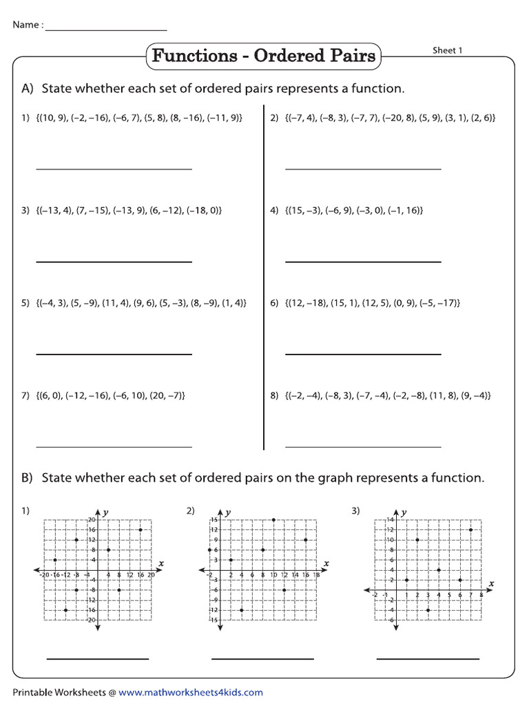 Identifying Ordered Pairs 1 | PDF