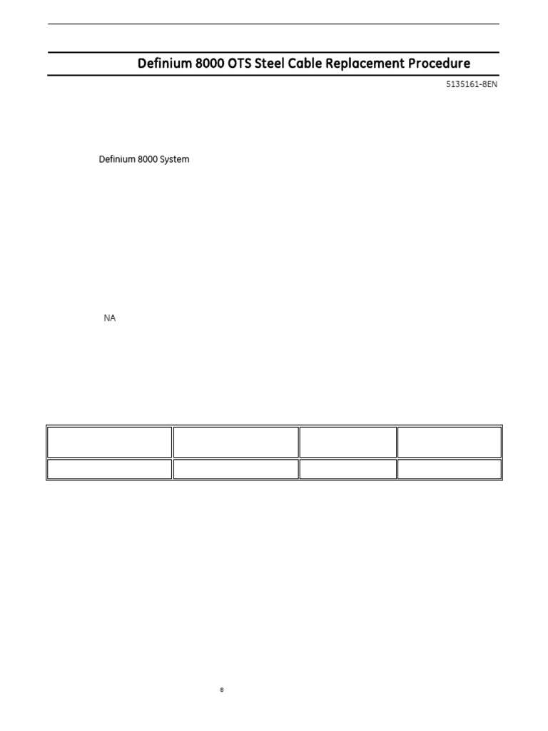 OTS Steel Cable Replacement | PDF | Drill | Screw