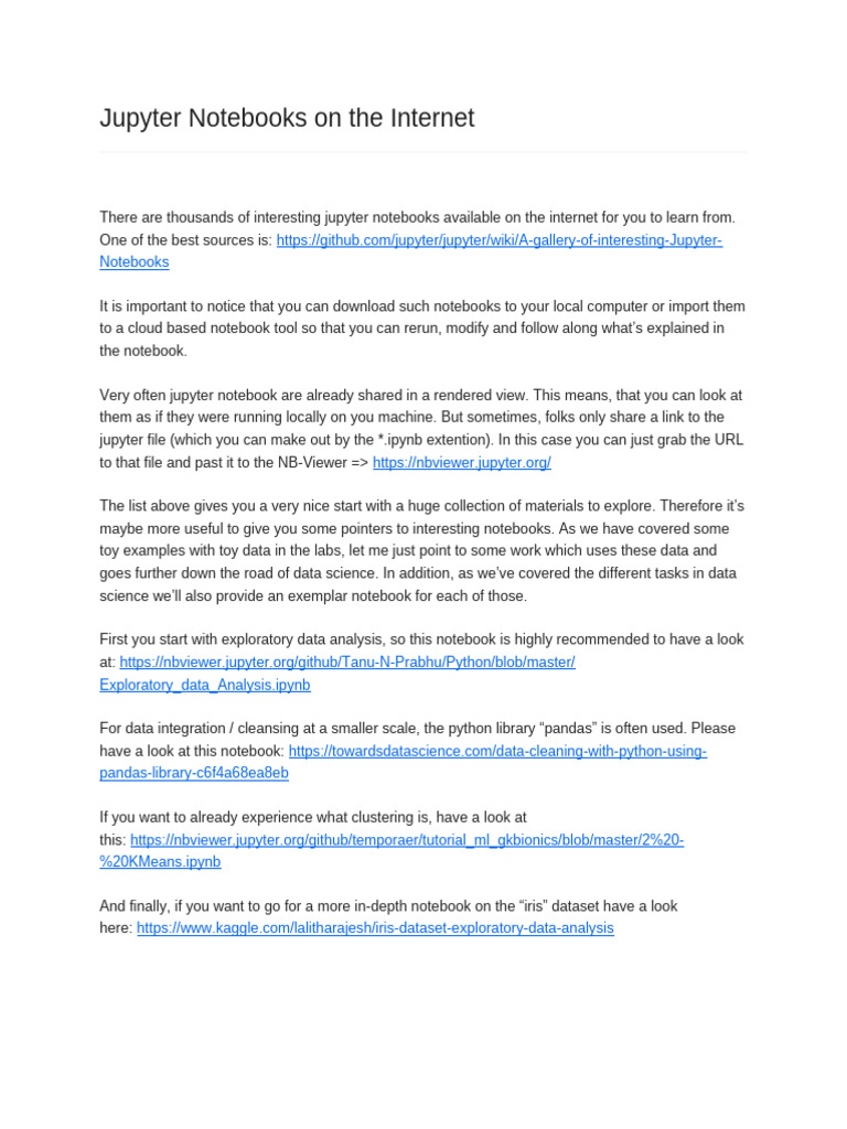 Jupyter Notebooks On The Internet | PDF