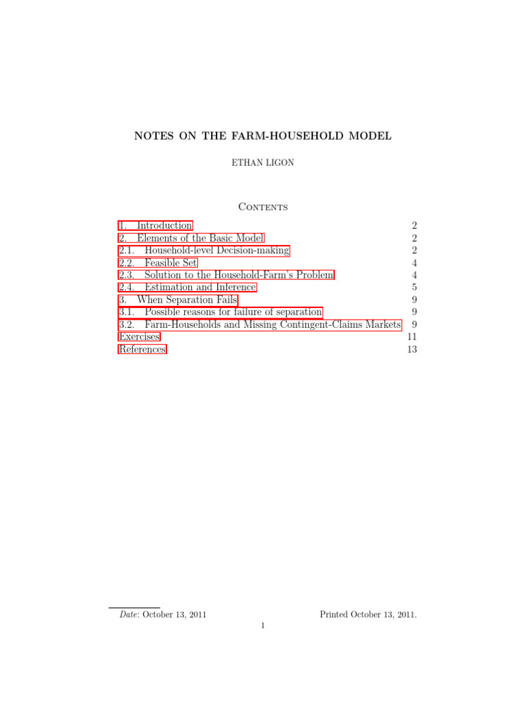 Overview of the Farm-Household Model | PDF | Utility | Labour Economics