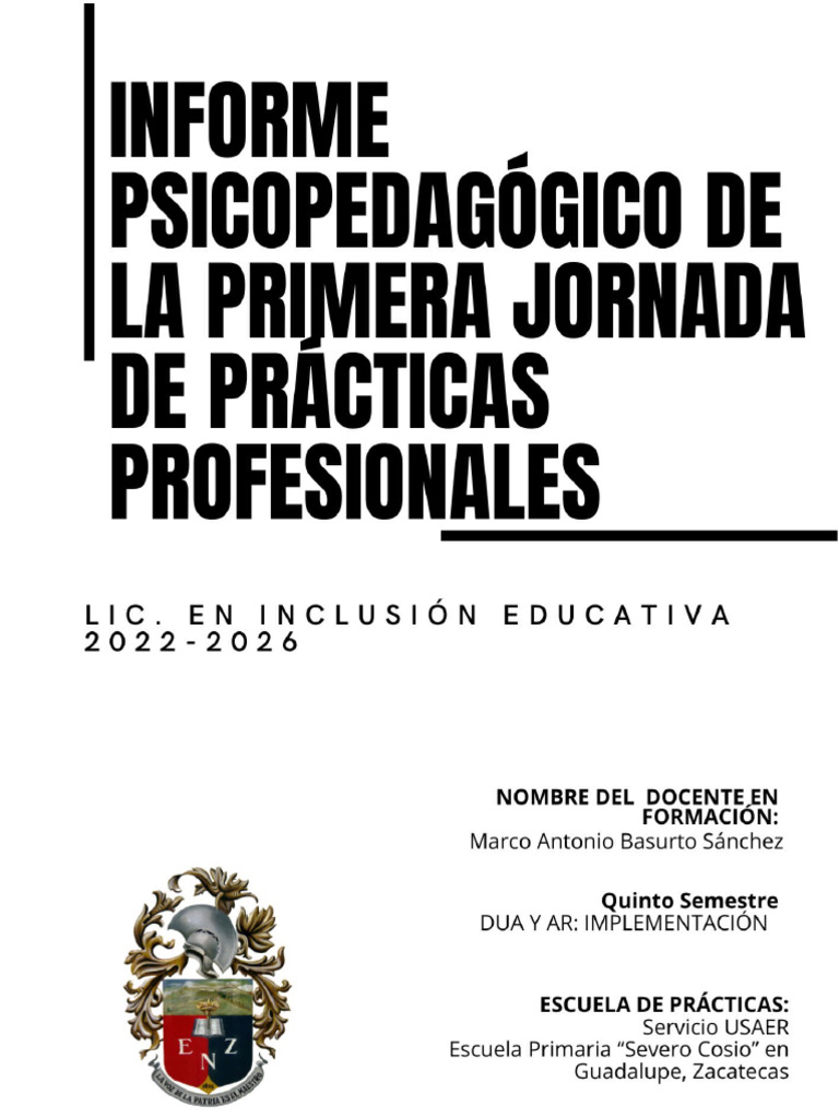 Informe Psicopedagogico | PDF | Aprendizaje | Maestros