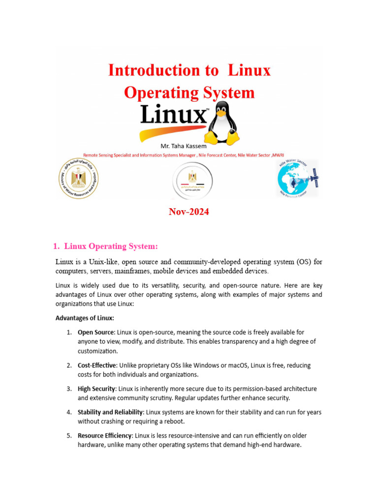 1.1-Introduction To The Linux Operating System | PDF | Linux | Linux Distribution