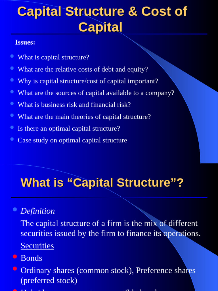 Understanding Capital Structure and Costs | PDF | Capital Structure ...