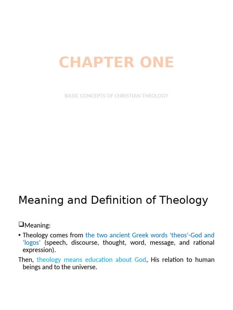 Introduction to Christian Theology Concepts | PDF | Christian ...
