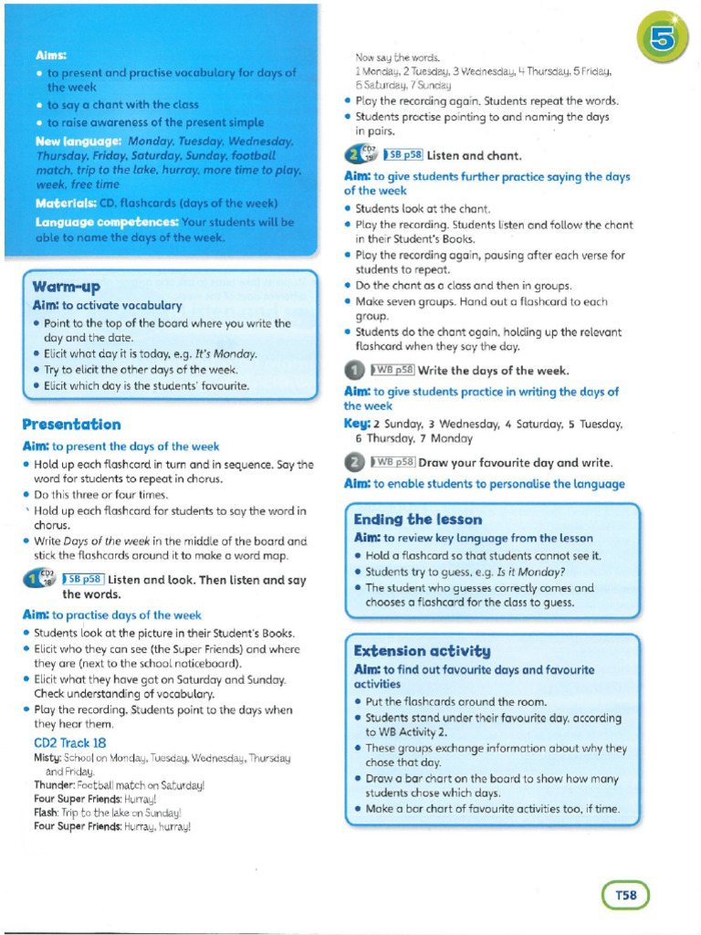 Super Minds 1 Unit 5 Teacher Lessons | PDF | Vocabulary | Question