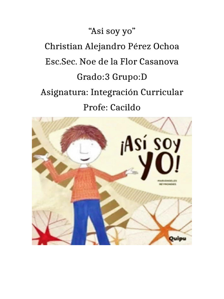 Mi vida en Teapa: Así soy yo | PDF