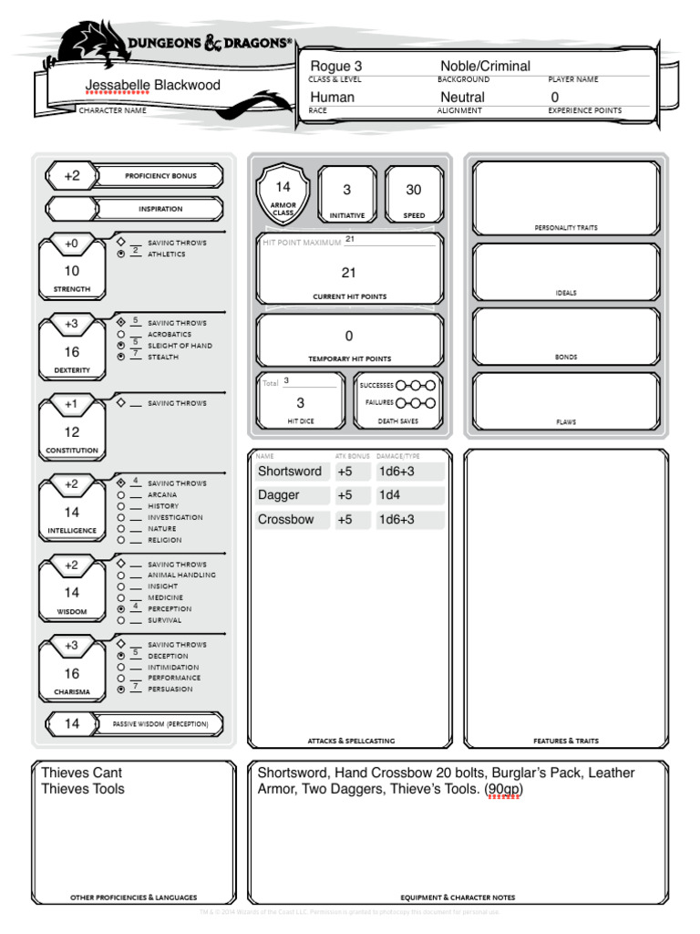 Character Sheet - Alternative - Form Fillable | PDF | Gary Gygax Games ...