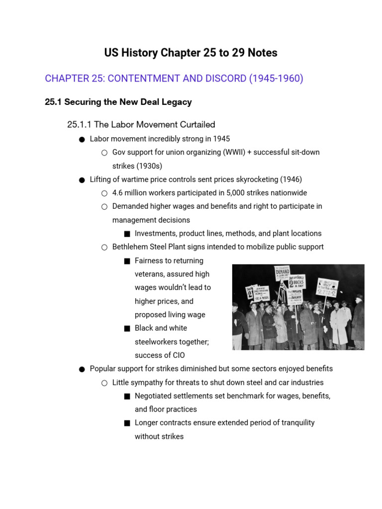 US History Chapter 25 - 29 Notes | PDF | Ngo Dinh Diem | Viet Cong