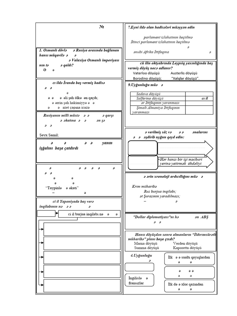 Ümum Tarix IX Sinif BSQ 1 | PDF