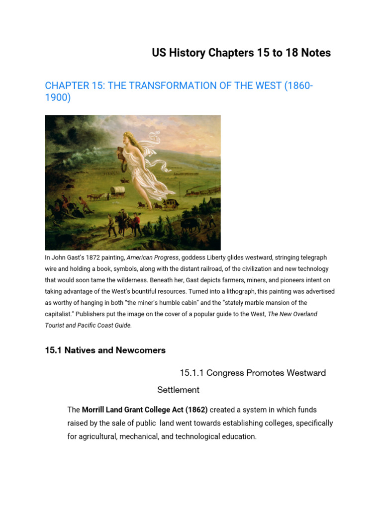 US History Chapters 15 - 18 Review | PDF | Cheyenne | Sioux