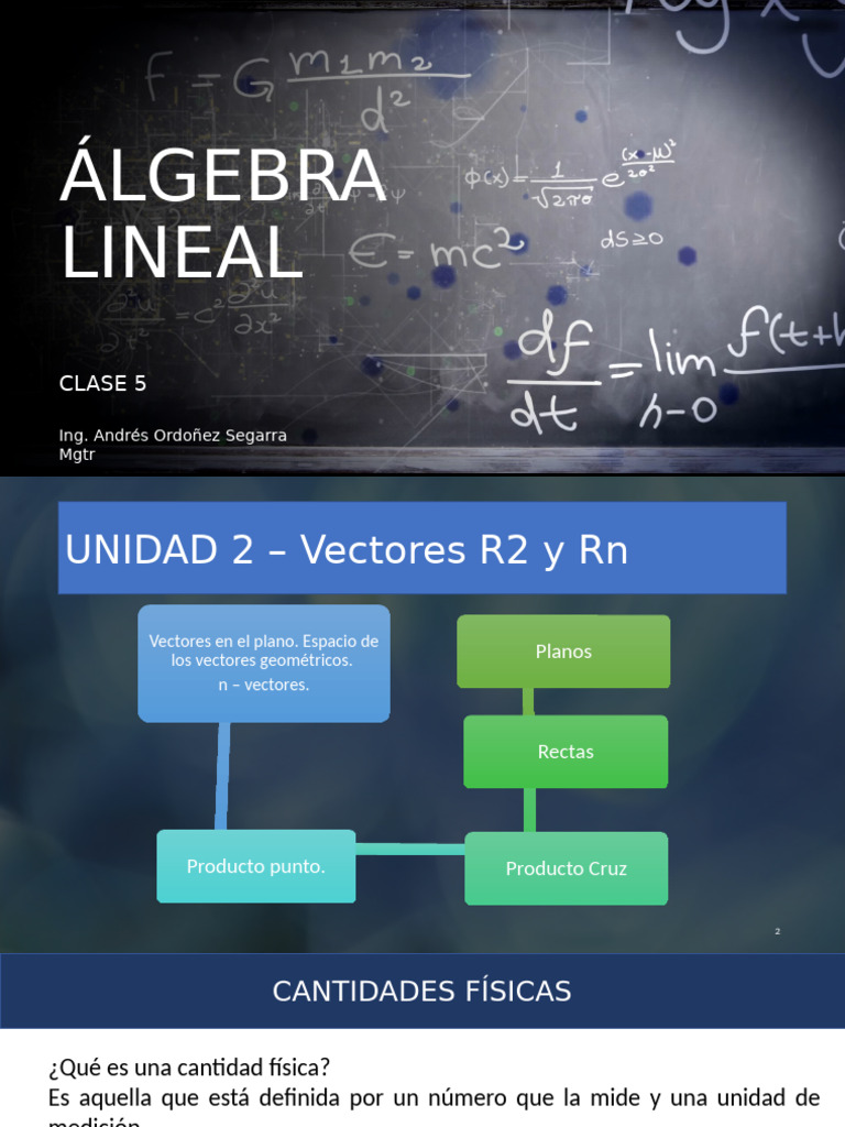 Clase 5 Algebra Lineal | PDF | Vector Euclidiano | Escalar (Matemáticas)