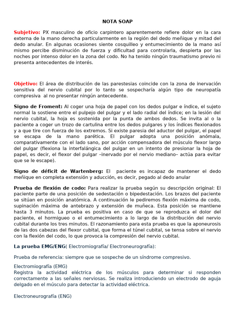 Nota Soap | PDF | Codo | Electromiografia