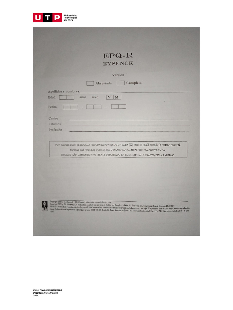 S11.s1 Material Test EPQ R Protocolo Completo | PDF | Ciencia y matemáticas