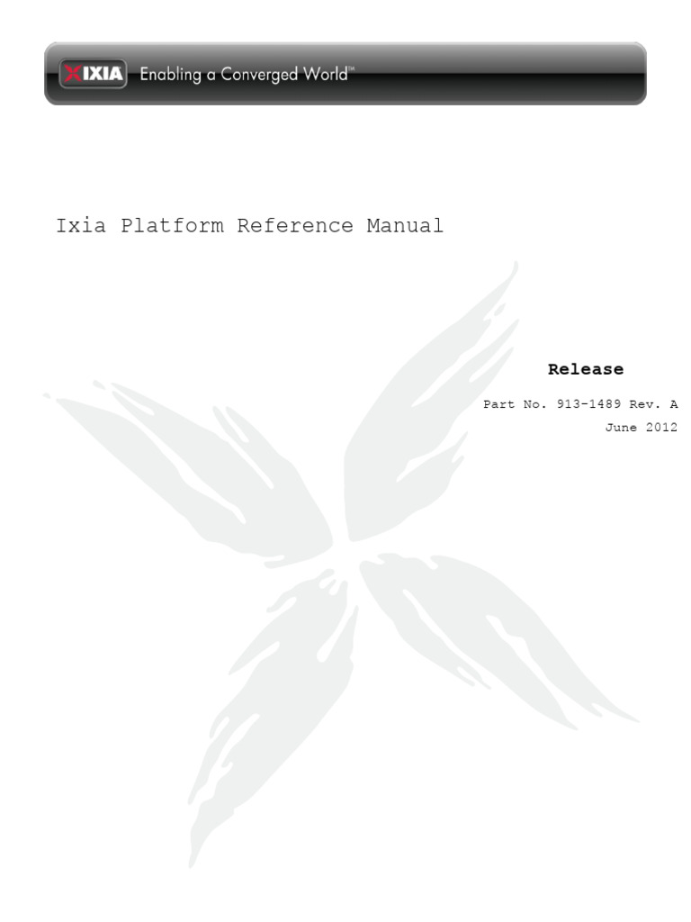 Ixia Platform Reference Manual 6.30 | PDF | Networking Standards ...