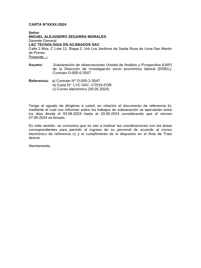 Carta para Lyc | PDF