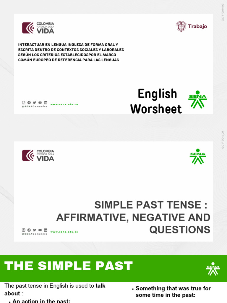 PAST SIMPLE PART 1.pptx - 20241114 - 160504 - 0000 | PDF | Grammatical ...