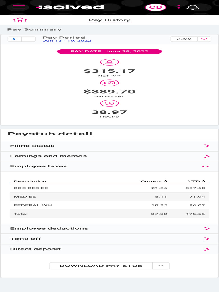 Isolved Adaptive Employee Experience - Pay History | PDF