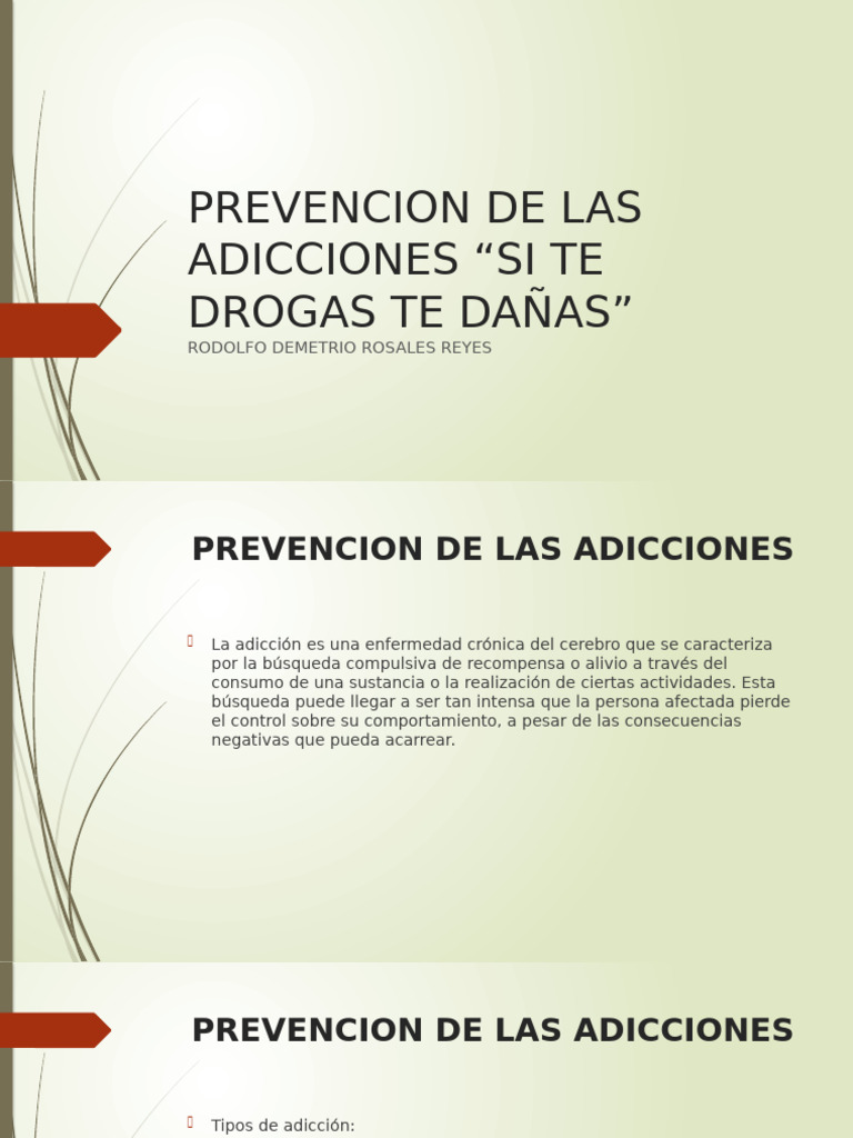 Prevencion de Las Adicciones | PDF | Causas de la muerte | Medicina