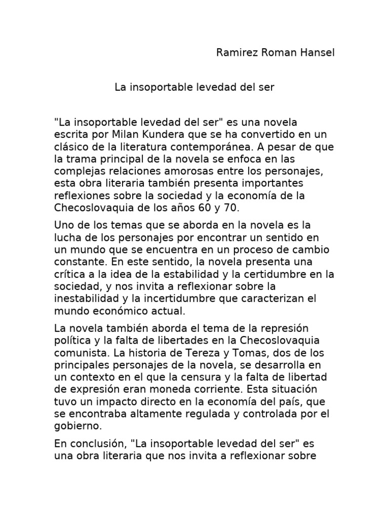 La Insoportable Del Ser | PDF
