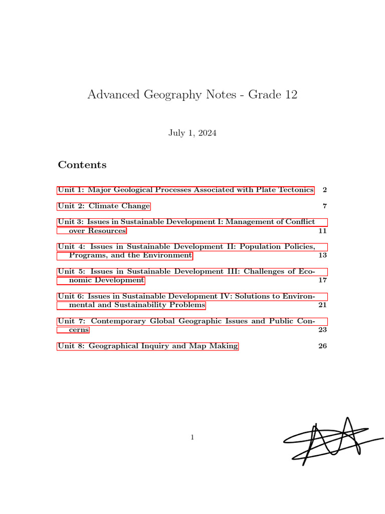 Geography Notes Book g12 | PDF | Plate Tectonics | Climate Change