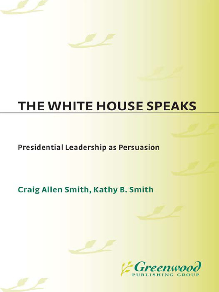 White House Speaks | PDF | Leadership | Rhetoric