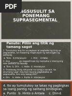 Pagsusulit Sa Ponemang Suprasegmental Grade 9 | PDF