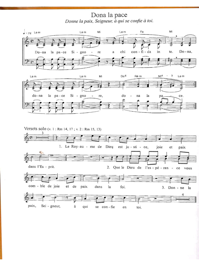 Dona La Pace Signore | PDF