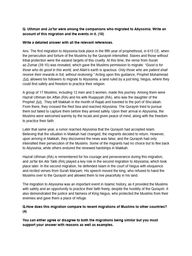 Migration To Abyssinia | PDF | Abrahamic Religions | Life Of Muhammad