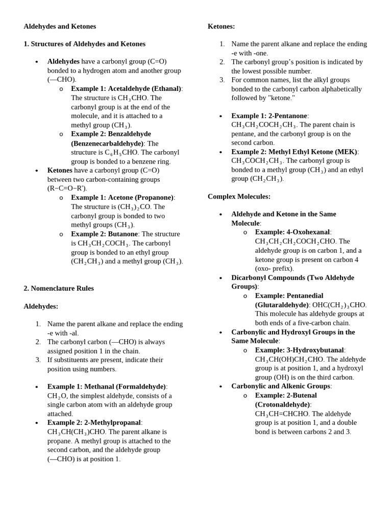 CHEMISTRY Lesson 6 Aldehydes and Ketones | PDF | Ketone | Aldehyde