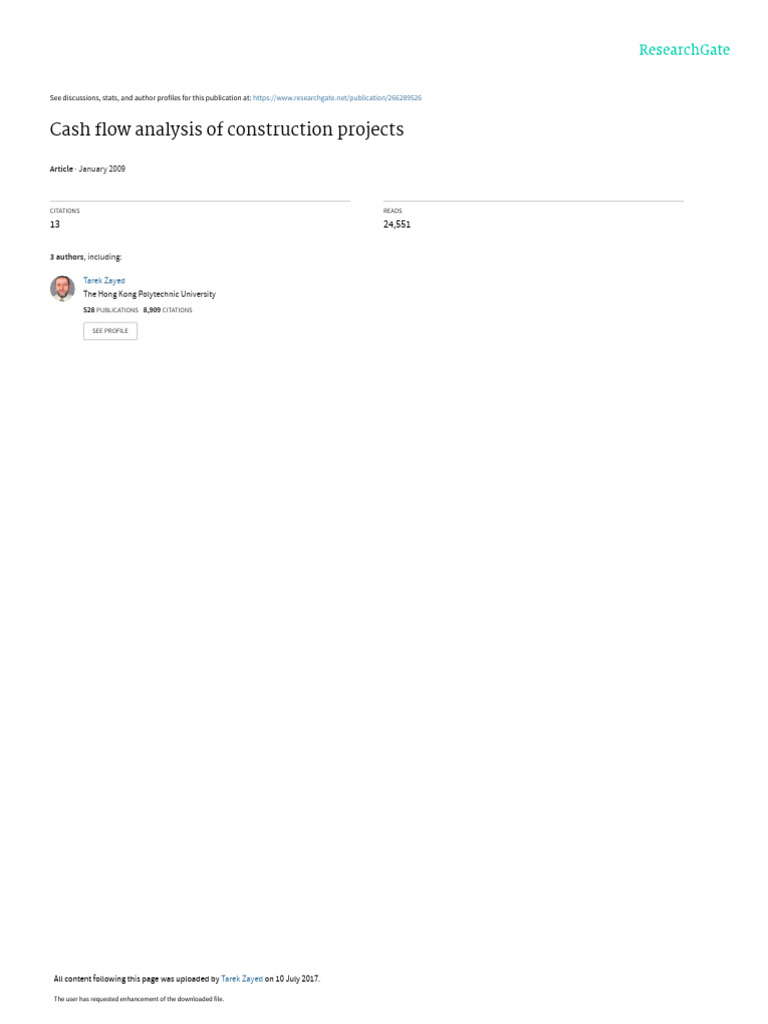 Cash Flow Analysis of Construction Projects | PDF | Forecasting ...