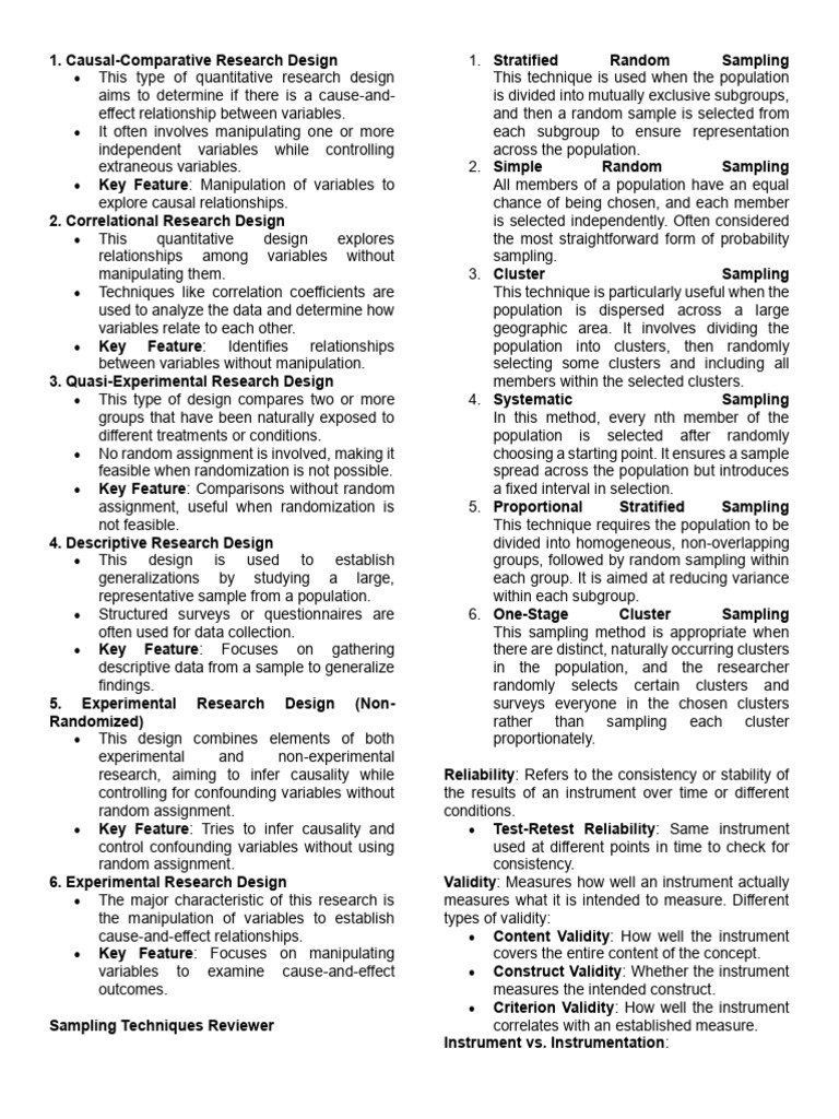 PR2 2nd Quarter Reviewer Filez | PDF | Sampling (Statistics) | Survey Methodology