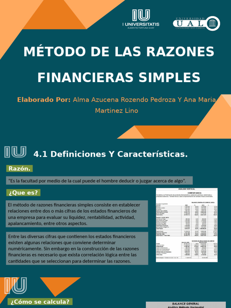 Metodo de Las Razones Financieras Simples | PDF | Ratio financiero ...