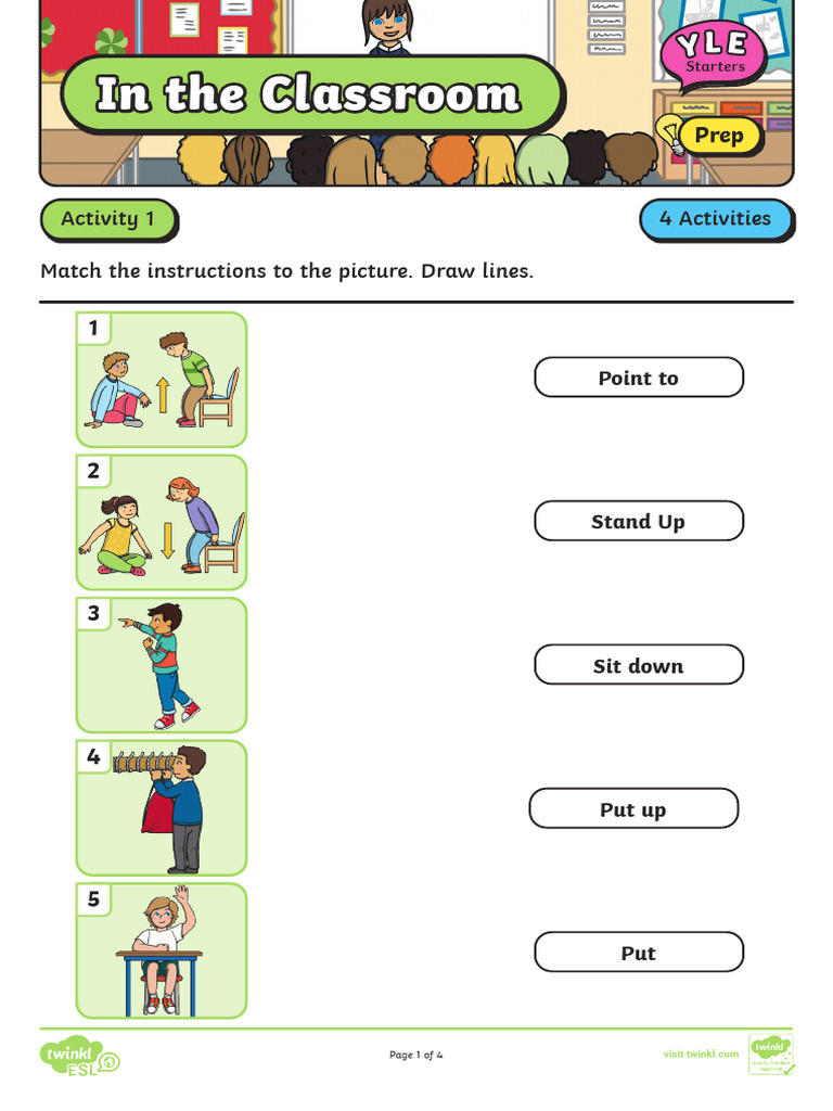 YLE Starters Classroom Activities | PDF | Classroom