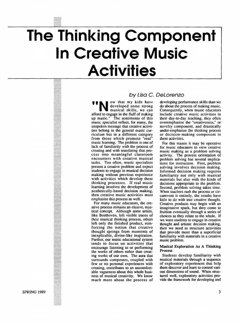 Delorenzo 1989 | PDF | Thought | Creativity
