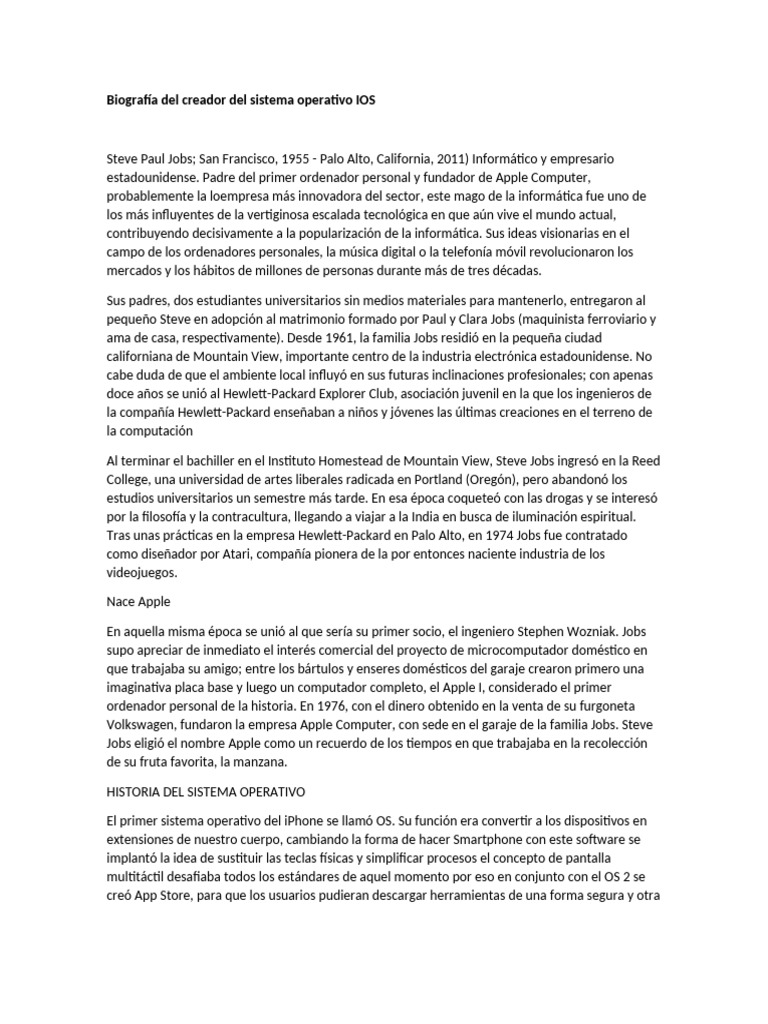 Documento Informatica IOS | PDF | Ios | Apple Inc.
