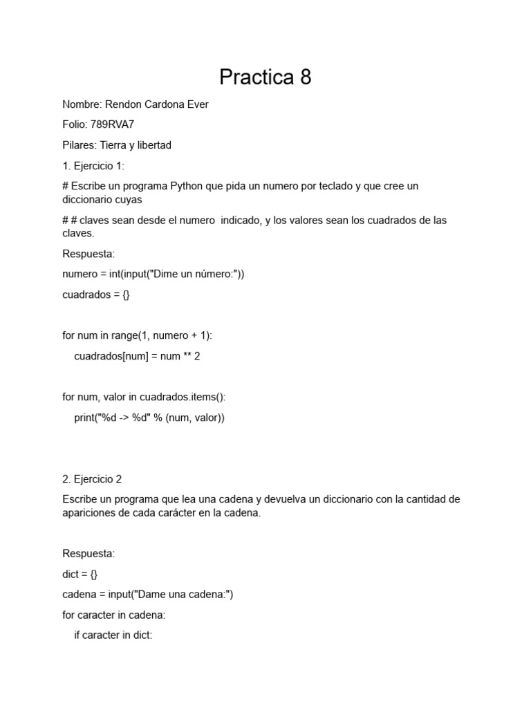 Practica 8 Python Final | PDF | Informática