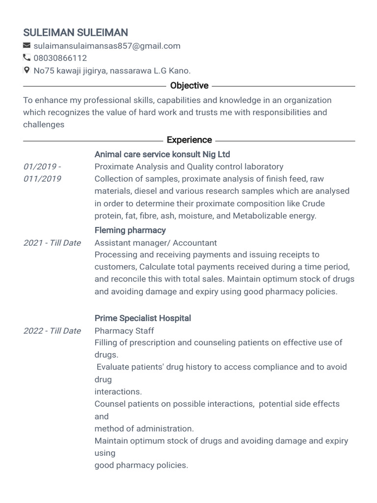 Intelligent CV Document | PDF | Pharmacy | Health Care