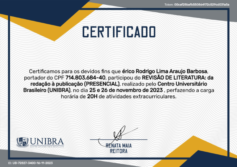 Certificado Érico | PDF