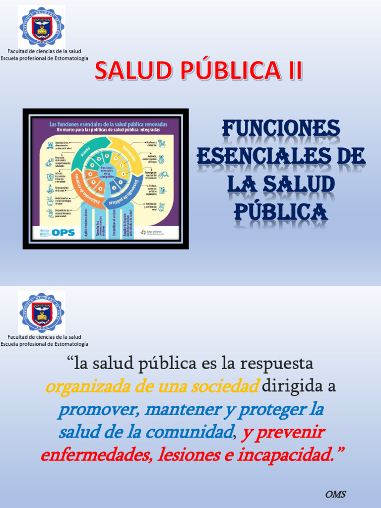 Clase 1 - FUNCIONES ESENCIALES DE LA SALUD PÚBLICA | PDF | Salud pública | Odontología