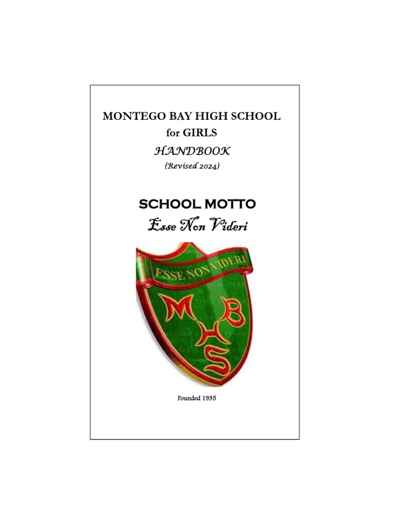 Montego Bay High School Girls Handbook | PDF | Social Science | History