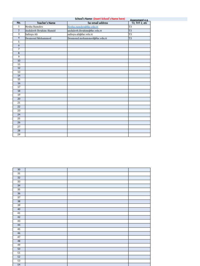 Secondary School Data Collection Template | PDF | Teaching Methods & Materials | Technology ...