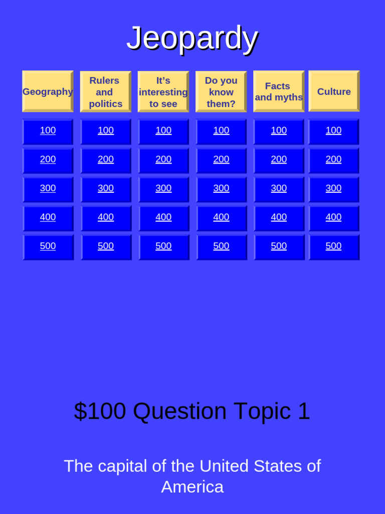Jeopardy Usa Uk | PDF | Westminster | London